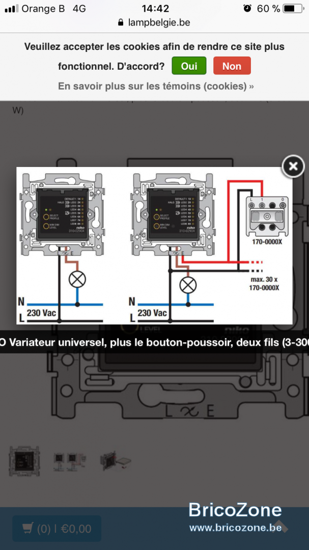 Dimmer niko 310-0290x et va et vient