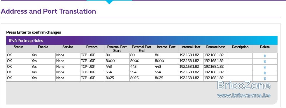 Programmation box proximus pour caméras