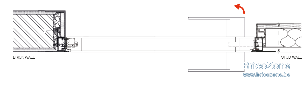 Fixation porte invisible Xinnix sur bloc terre cuite