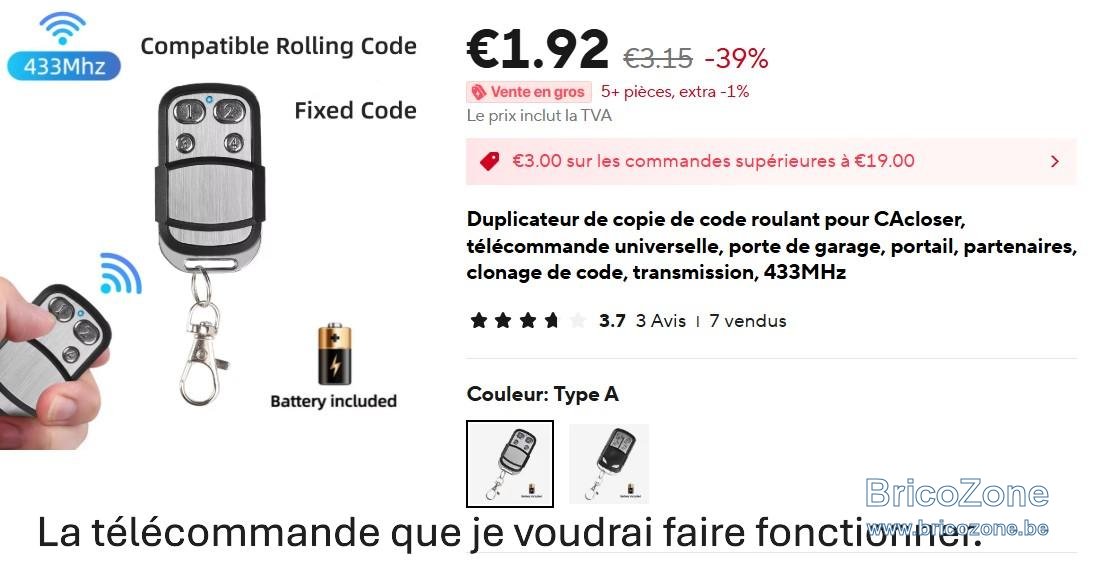 Comment faire reconnaitre ma télécommande au boitier de commande ...